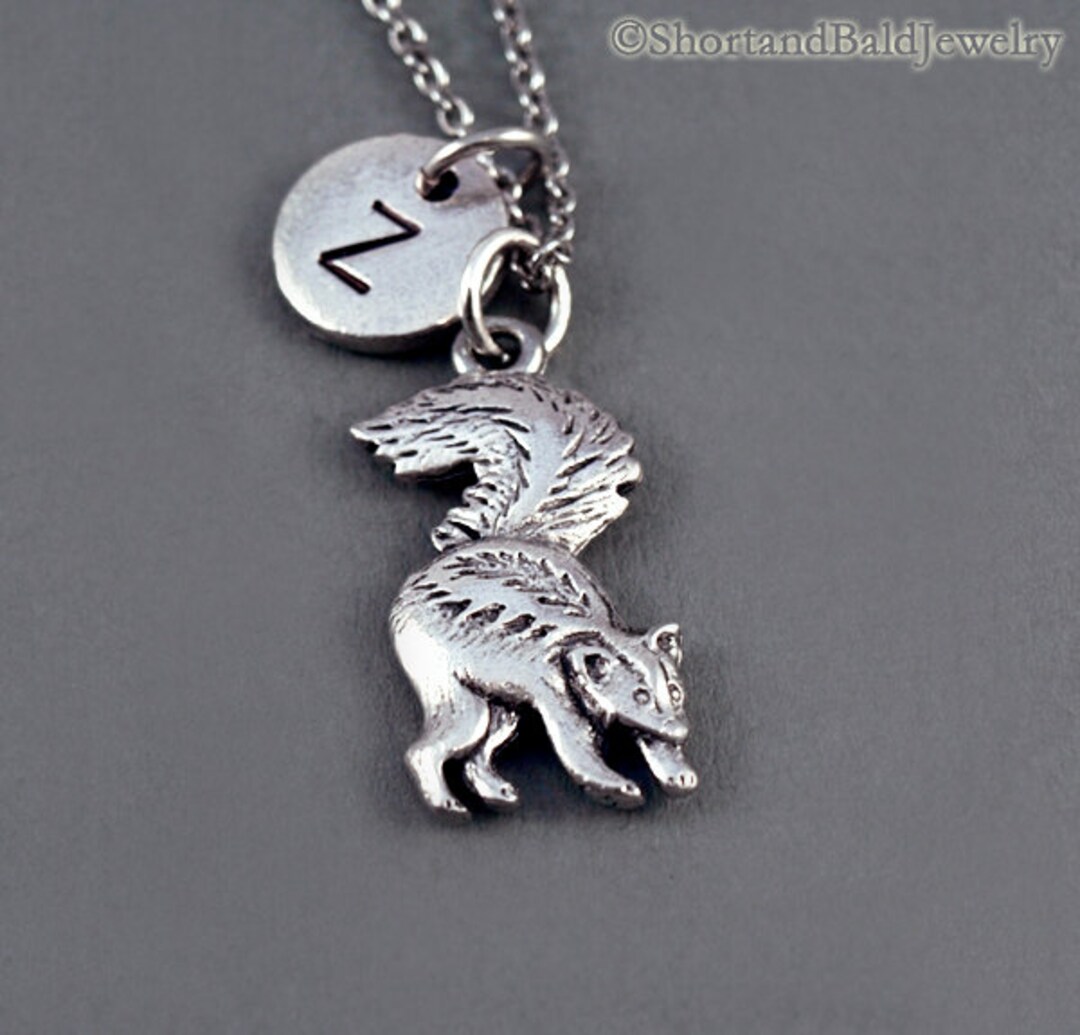 Skunk Necklace, Polecats, Silver Skunk Charm Necklace, Silver Skunk ...