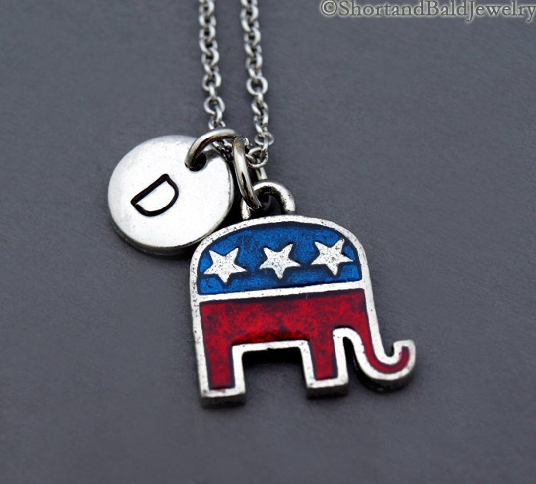 Republican Party Elephant Logo Necklace, Elephant Party Logo, GOP Logo ...