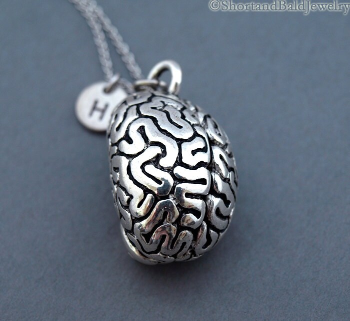 Human Brain Necklace Brain Charm Anatomy Charm Anatomy - Etsy