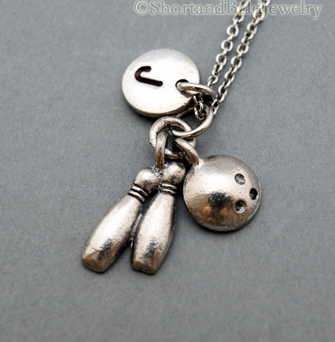 Bowling Necklace, Bowling Pins, Bowling Ball, Bowling Charm, Silver ...