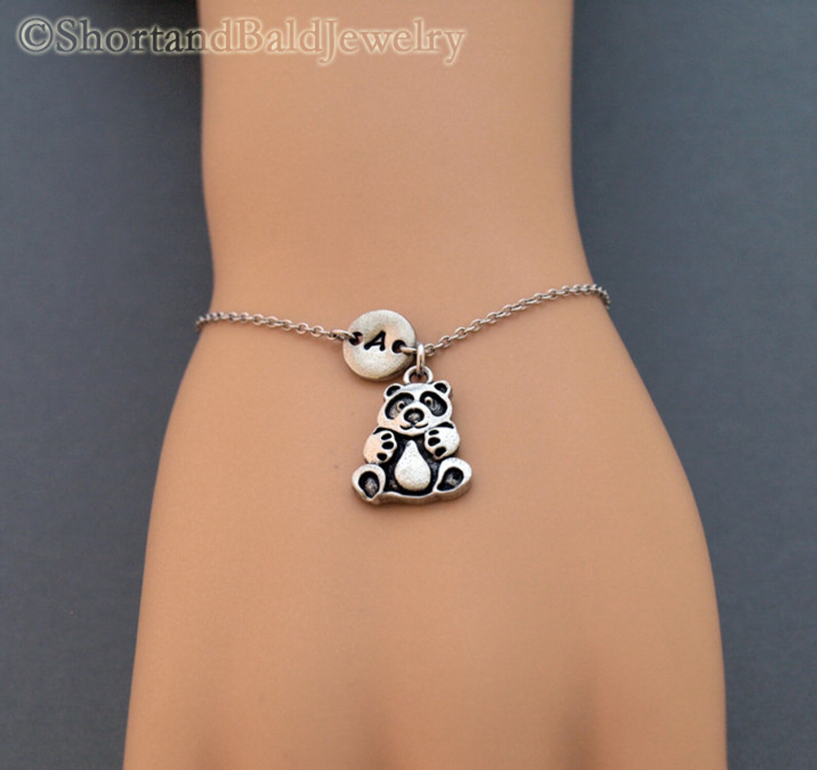 Panda Bear Charm Bracelet Panda Bracelet Antique Silver | Etsy