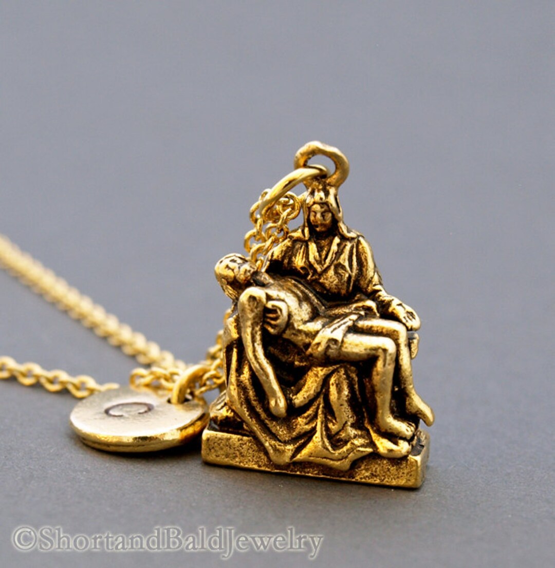 Pieta Necklace, Michelangelo, St. Peter's Basilica, Antique Gold ...