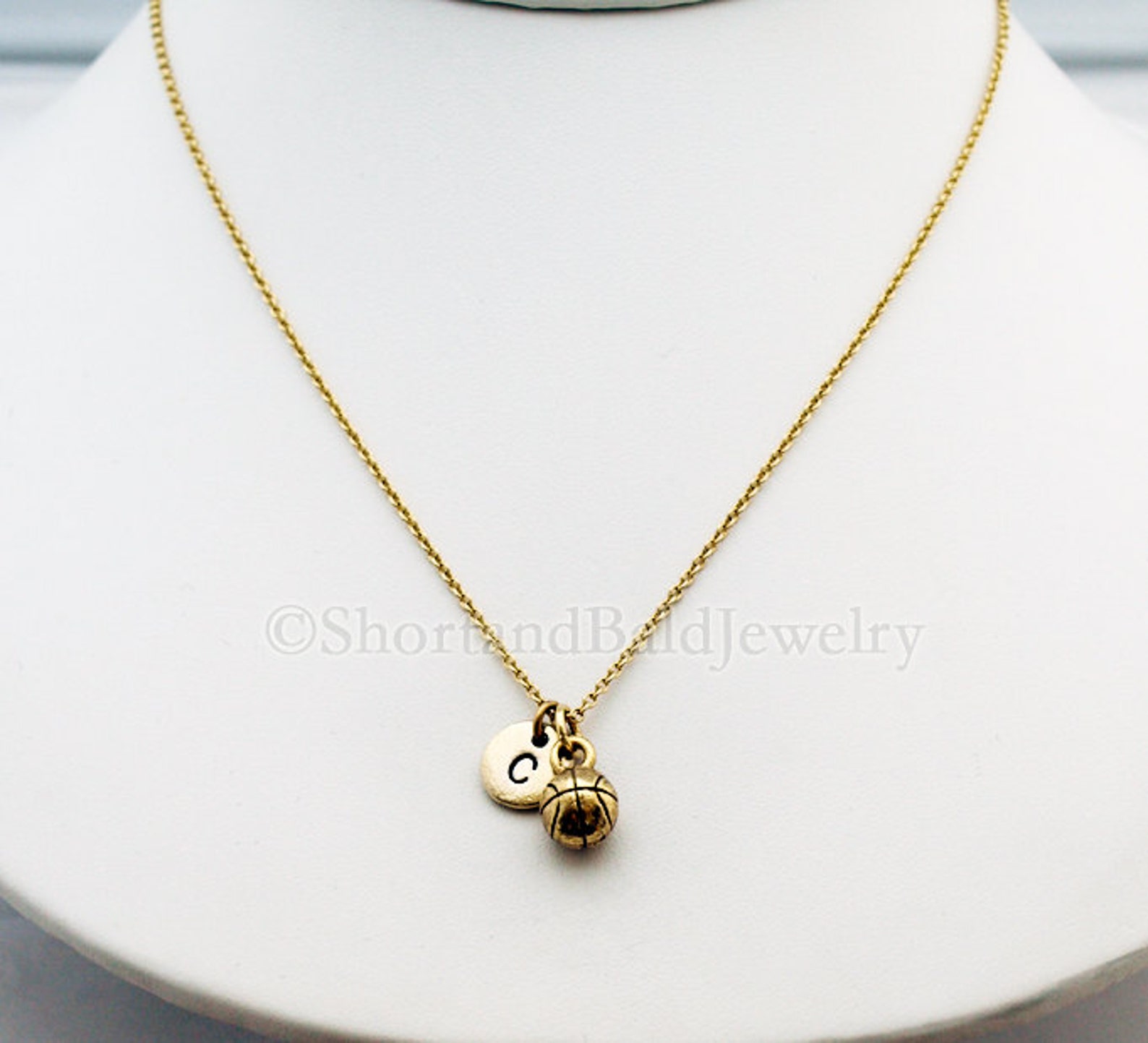 Basketball Necklace, Basketball Ball Charm, Sports Charm Necklace ...