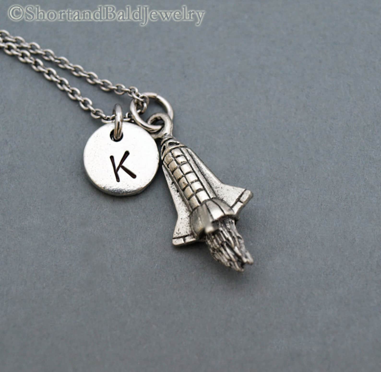 Rocket necklace Rocket ship Silver rocket necklace antique | Etsy