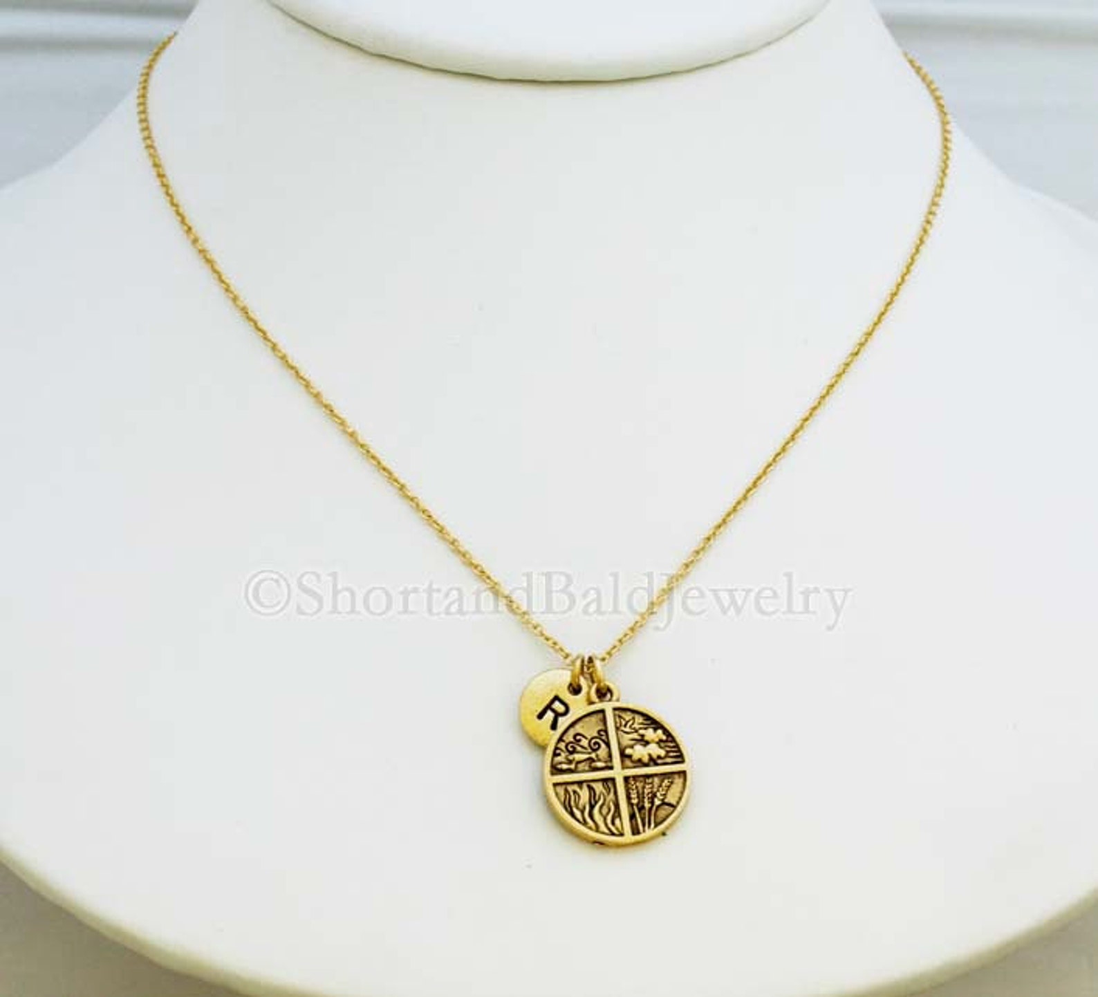 Four Elements Charm Necklace Wind Water Land Fire Air Earth - Etsy