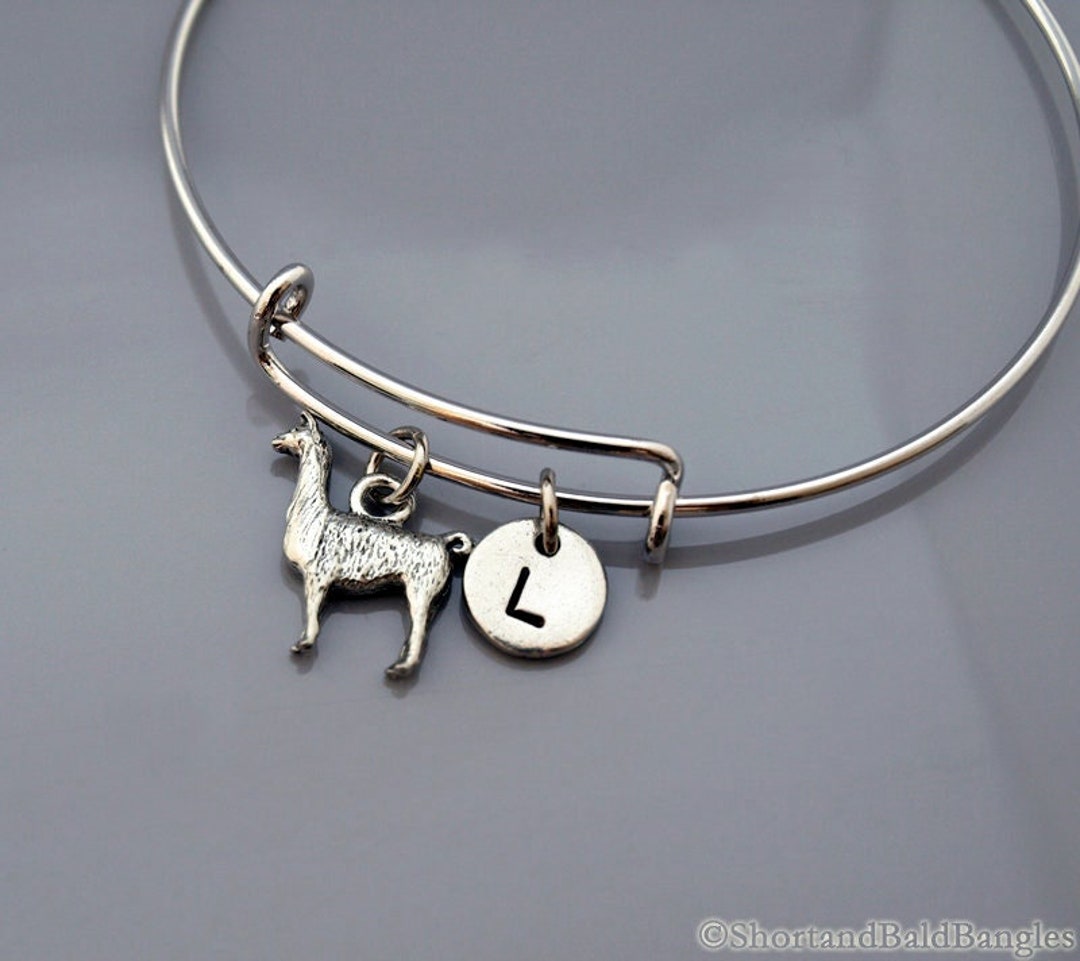 Llama Bangle, Llama Bracelet, Lama Glama, Silver Llama, Expandable ...
