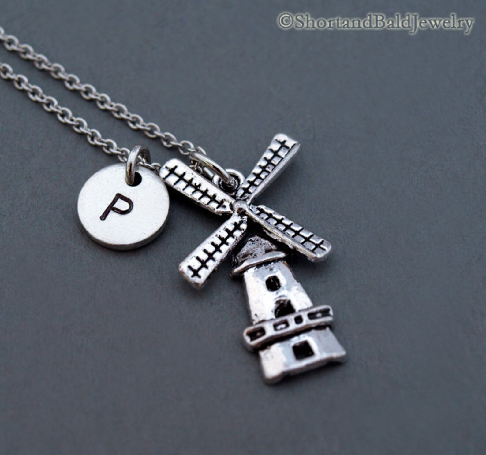 Windmill Necklace Windmill Charm Jewelry Silver Windmill | Etsy