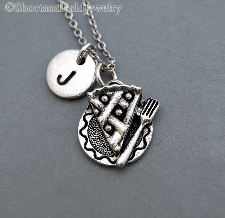 Slice of Pie Necklace, Pie Necklace, Food Charm, Initial Necklace ...