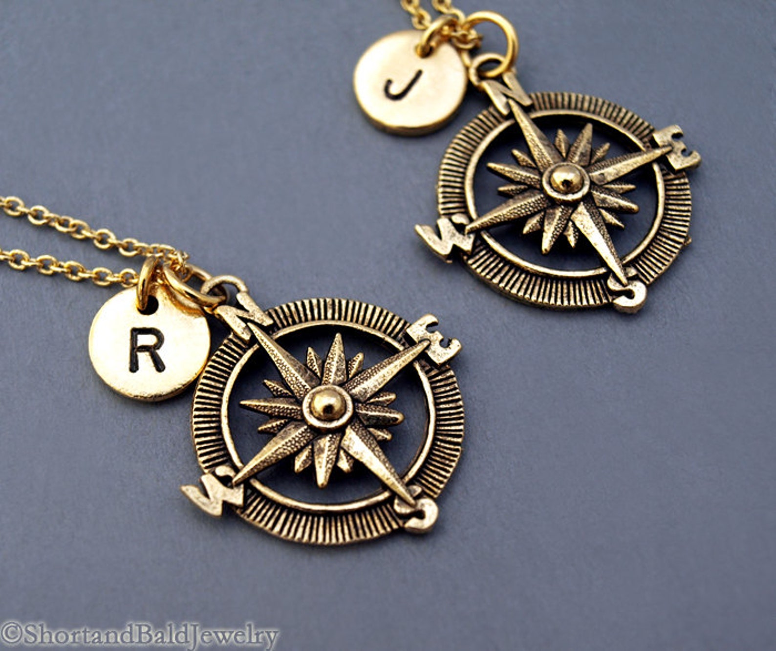 Compass Necklace Compass Charm Jewelry Gold Compass Two - Etsy