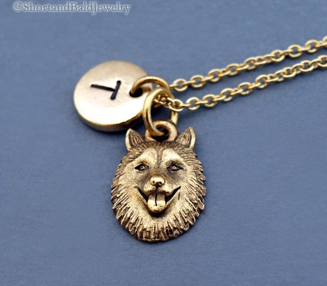 Siberian Husky Dog Necklace, Siberian Husky Head, Husky Charm Necklace ...