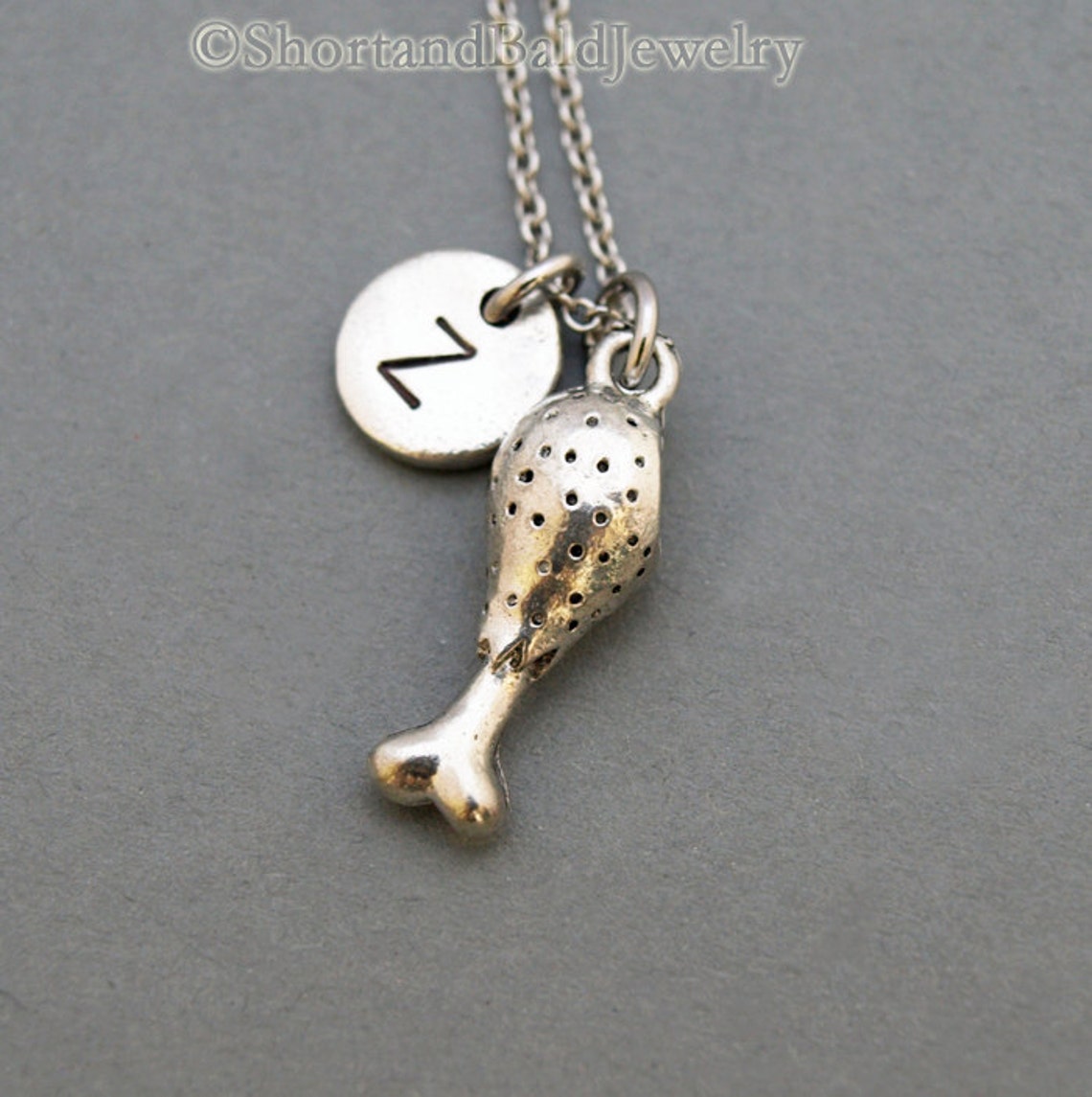 Turkey Leg Necklace, Chicken Leg Necklace, Food Charm, Turkey Drumstick ...