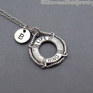 Life Saver Necklace, Life Saver Ring, Lifebuoy, Life Ring, Initial ...
