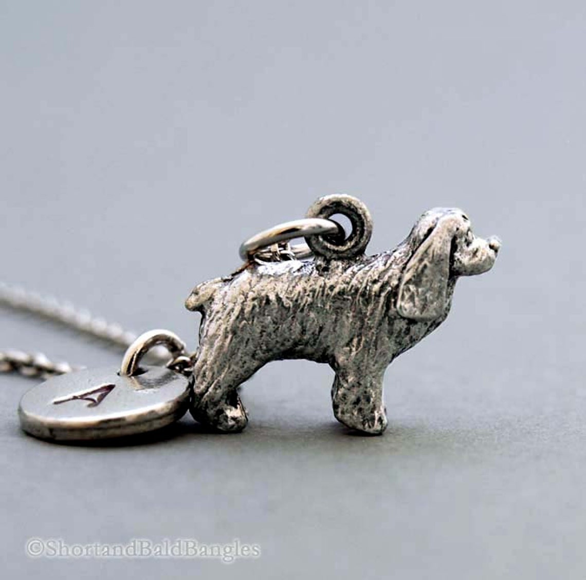 Cocker Spaniel Charm Necklace Cocker Spaniels Initial - Etsy