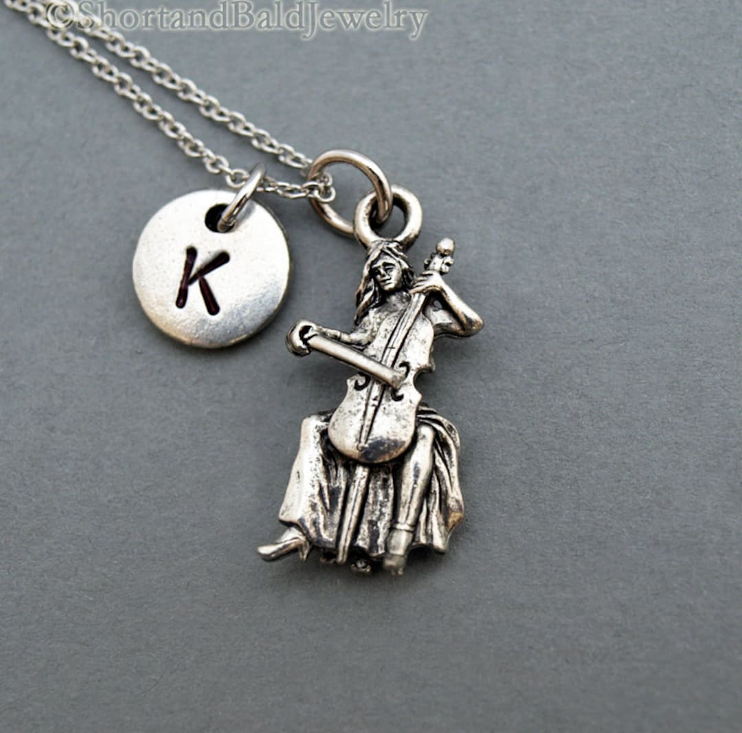 Cello Necklace, Cello Player, Cellist Necklace, Initial Necklace ...