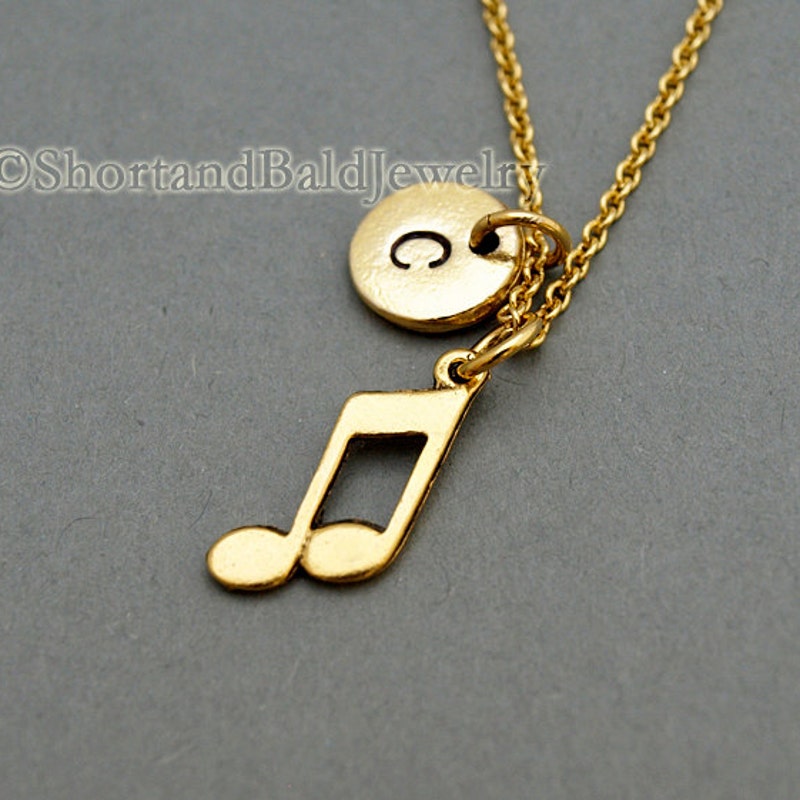 Music Note Necklace - Etsy