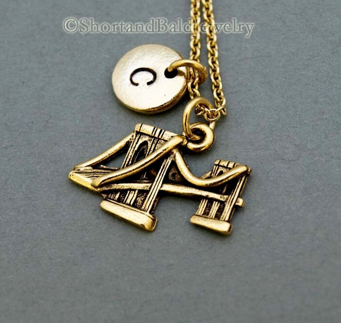 The Brooklyn Bridge necklace New York bridge Antique gold | Etsy