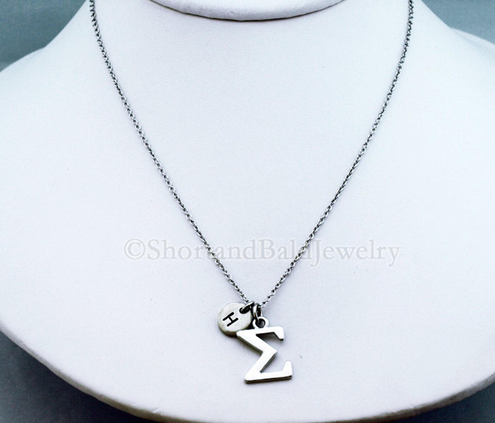 Sigma Necklace Silver Sigma Sigma Symbol Silver Sigma Sign | Etsy