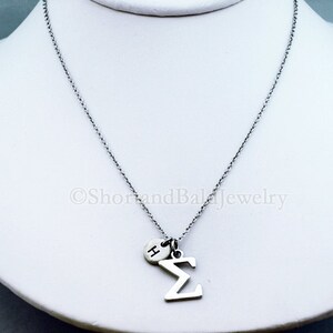 Sigma Necklace, Silver Sigma, Sigma Symbol, Silver Sigma Sign, Latin ...