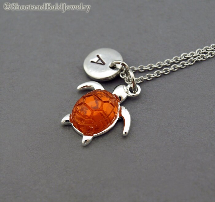 Turtle Necklace Brown Shell Turtle Silver Turtle Antique - Etsy