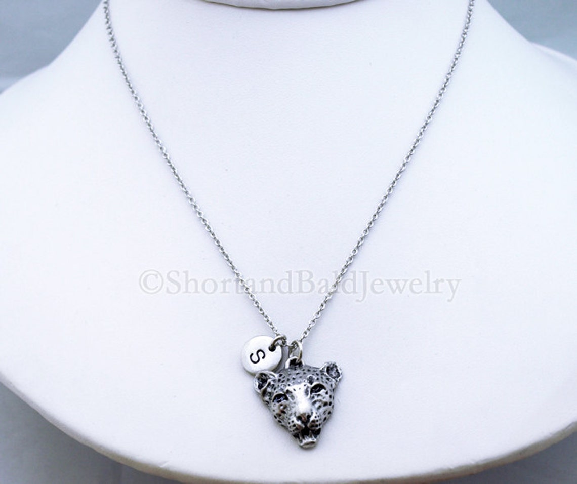 Leopard Head Necklace, Leopard Head Charm, Silver Leopard Charm Jewelry ...