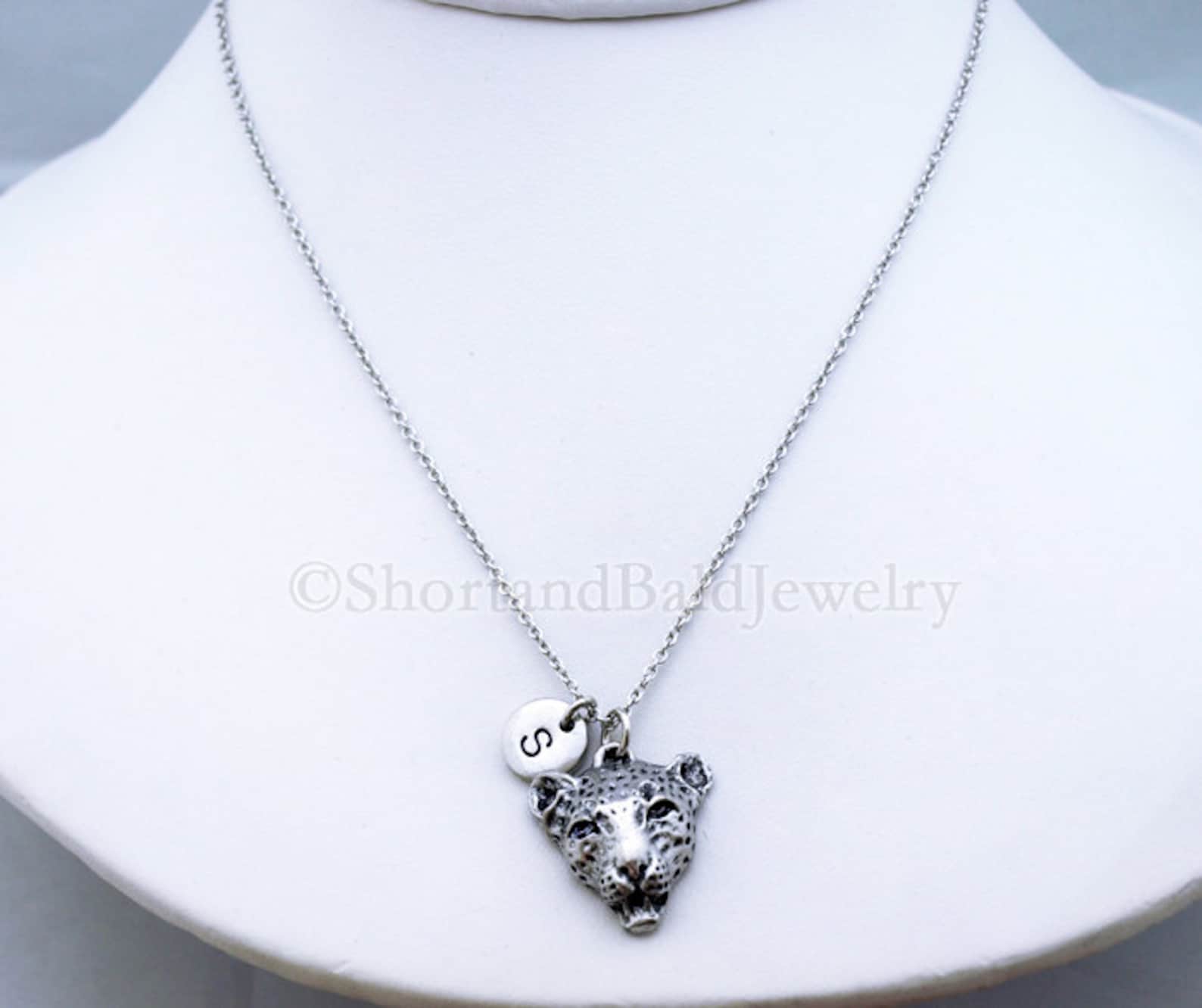 Leopard Head Necklace, Leopard Head Charm, Silver Leopard Charm Jewelry ...