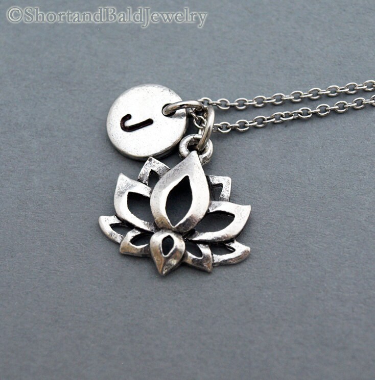 Lotus Flower Necklace Lotus Charm Necklace Silver Lotus - Etsy