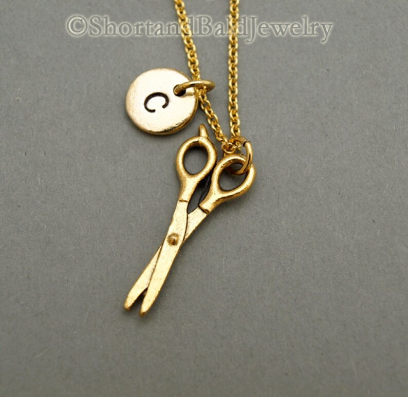 Scissors necklace scissors charm hairdresser gold scissors | Etsy