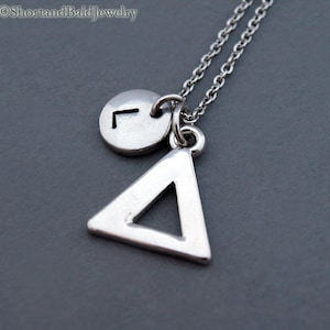 Delta Necklace, Silver Delta, Delta Symbol, Silver Delta Sign, Latin ...
