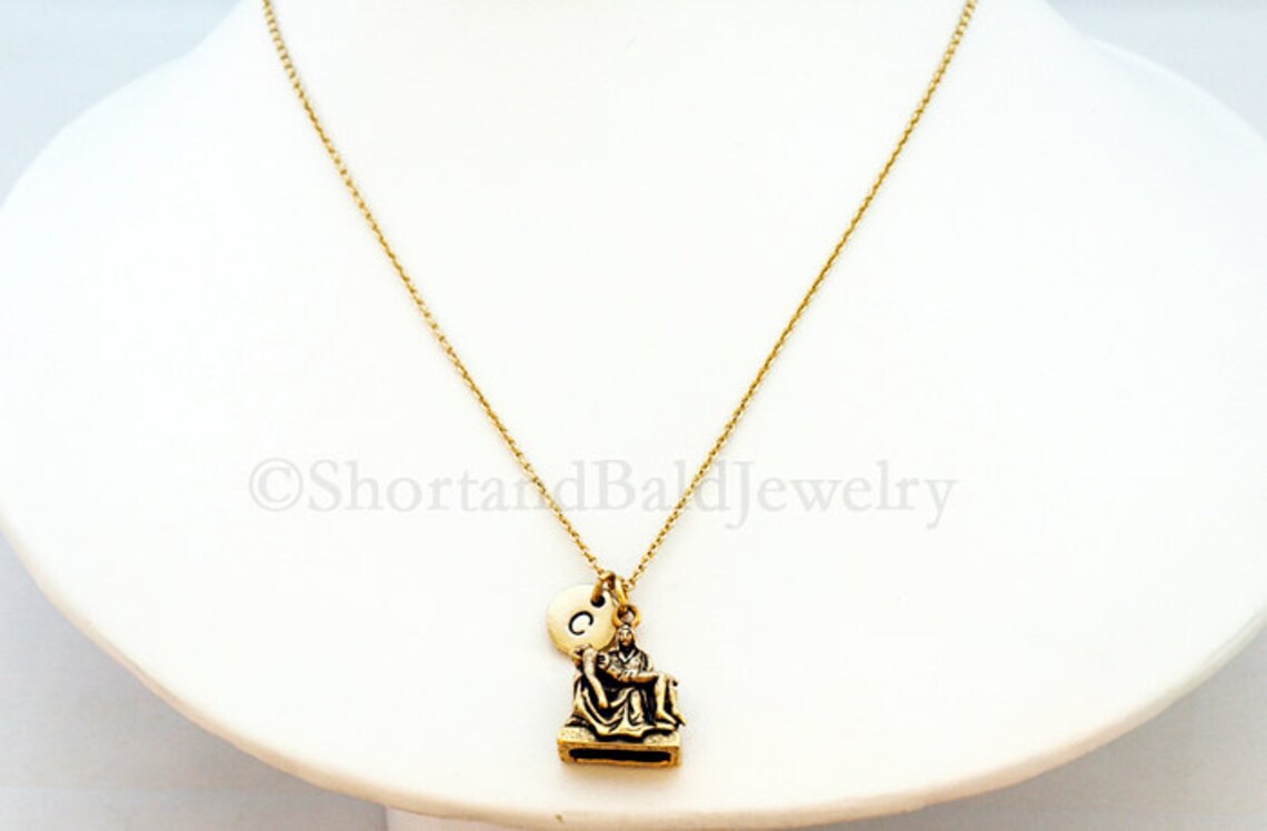 Pieta Necklace, Michelangelo, St. Peter's Basilica, Antique Gold ...