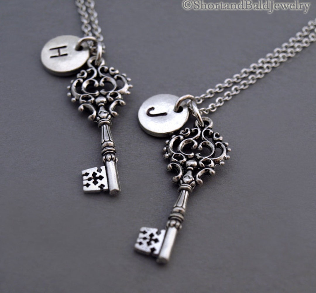Antique Key Necklace, Best Friend Key Necklaces, Skeleton Key, Two Best ...