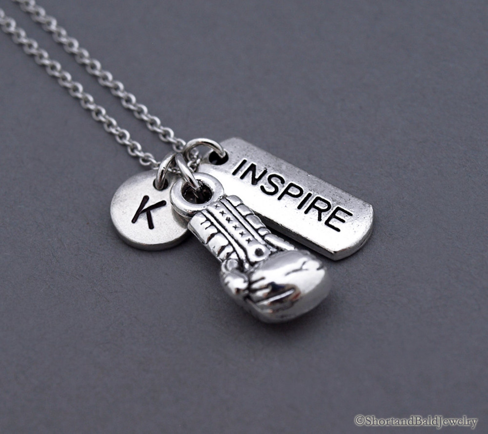 Boxing Glove Charm Necklace Inspire Charm Inspirational - Etsy