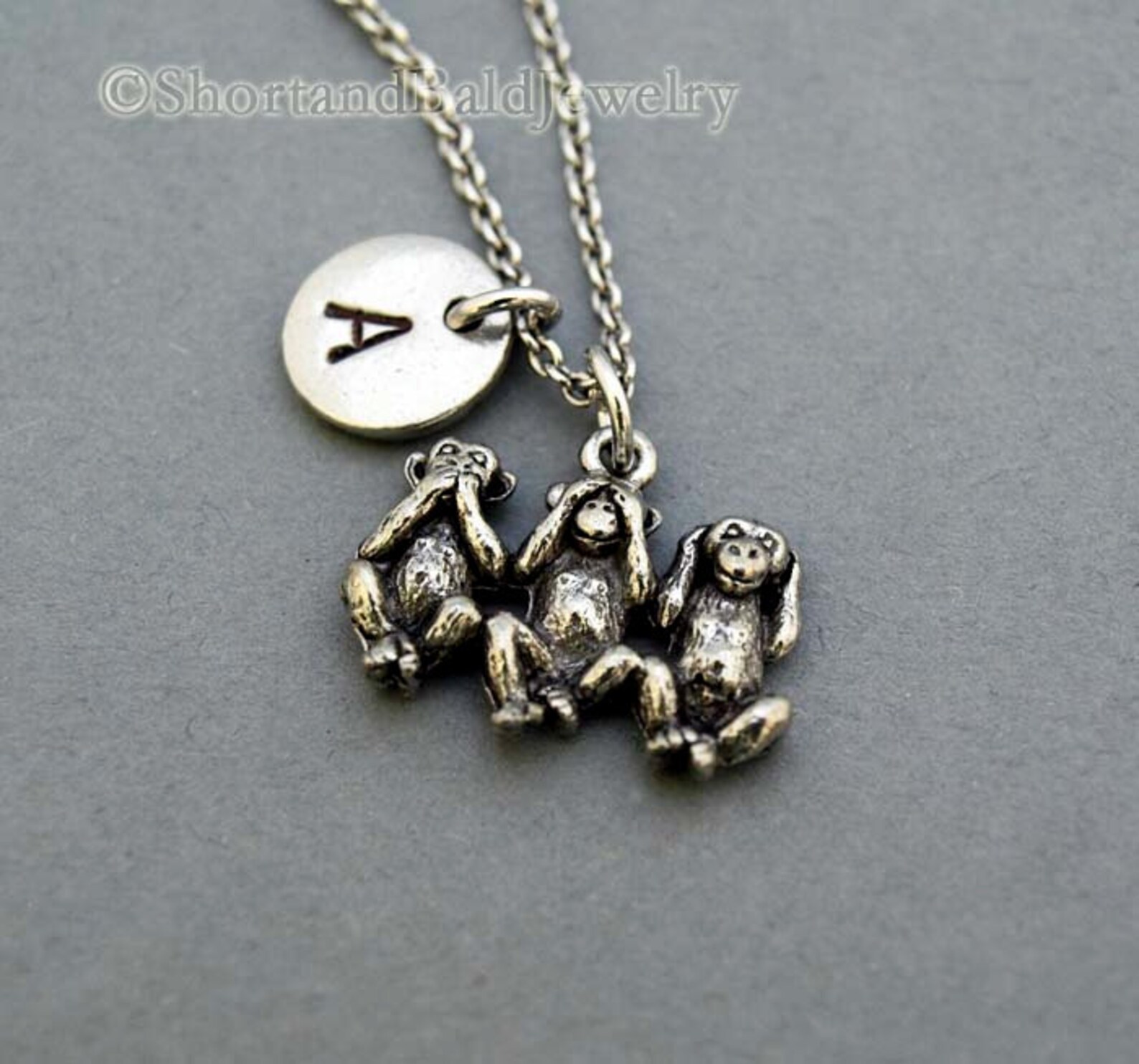 Three Monkeys Necklace, Three Wise Monkeys, Monkey, See No Evil, Hear ...