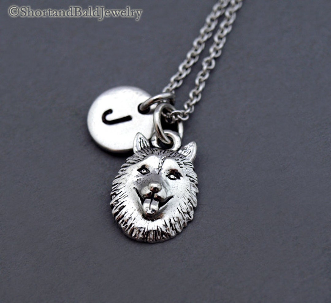 Siberian Husky Dog Necklace, Siberian Husky Head, Husky Charm Necklace ...