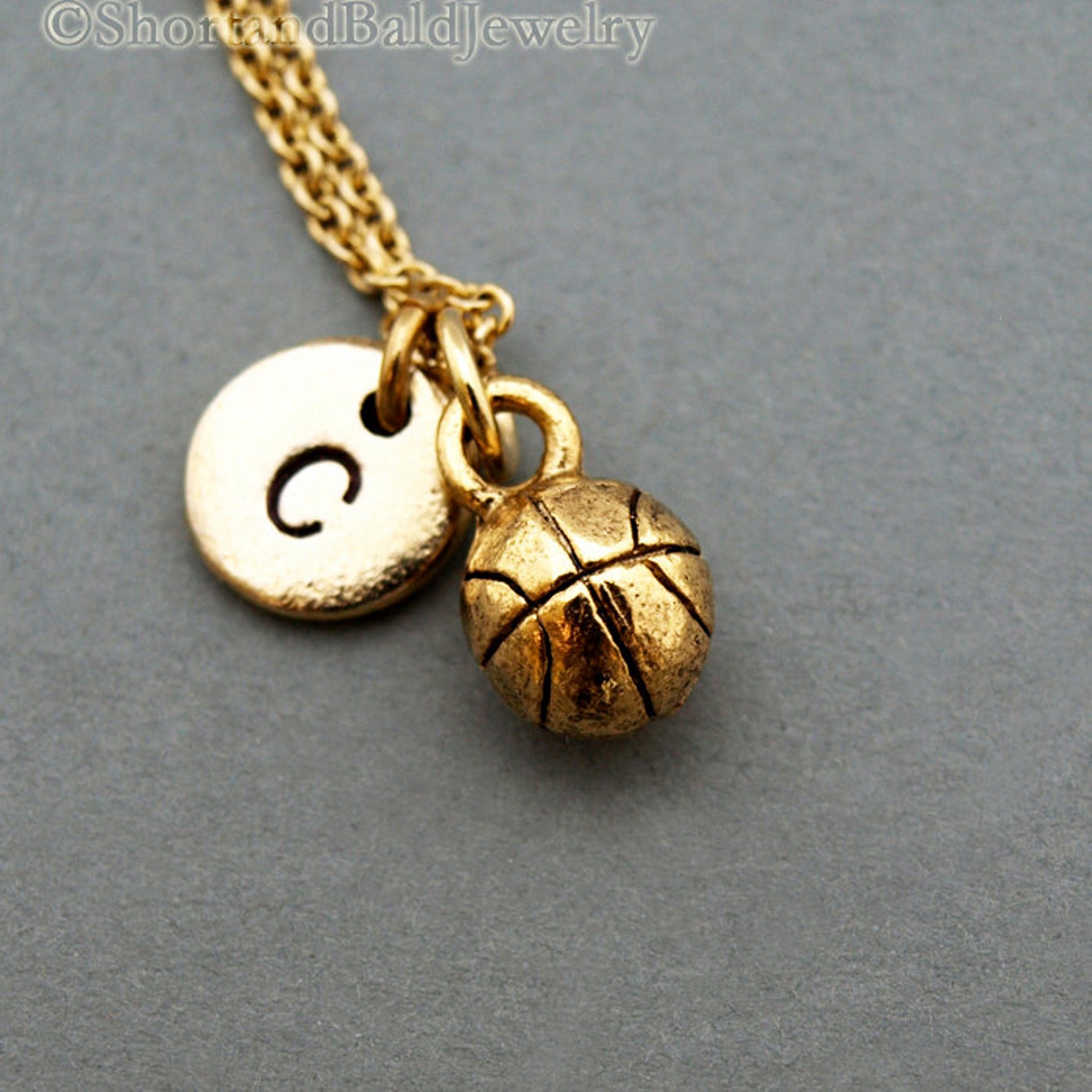 Basketball Necklace, Basketball Ball Charm, Sports Charm Necklace ...