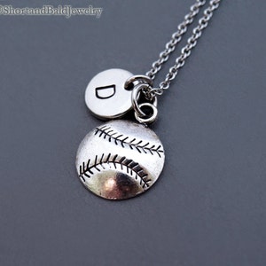 Baseball Necklace, Baseball Ball Charm, Silver Baseball Charm Necklace ...