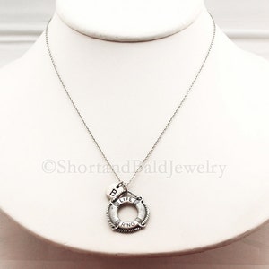 Life Saver Necklace, Life Saver Ring, Lifebuoy, Life Ring, Initial ...