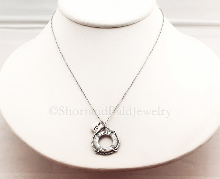 Life Saver Necklace, Life Saver Ring, Lifebuoy, Life Ring, Initial ...