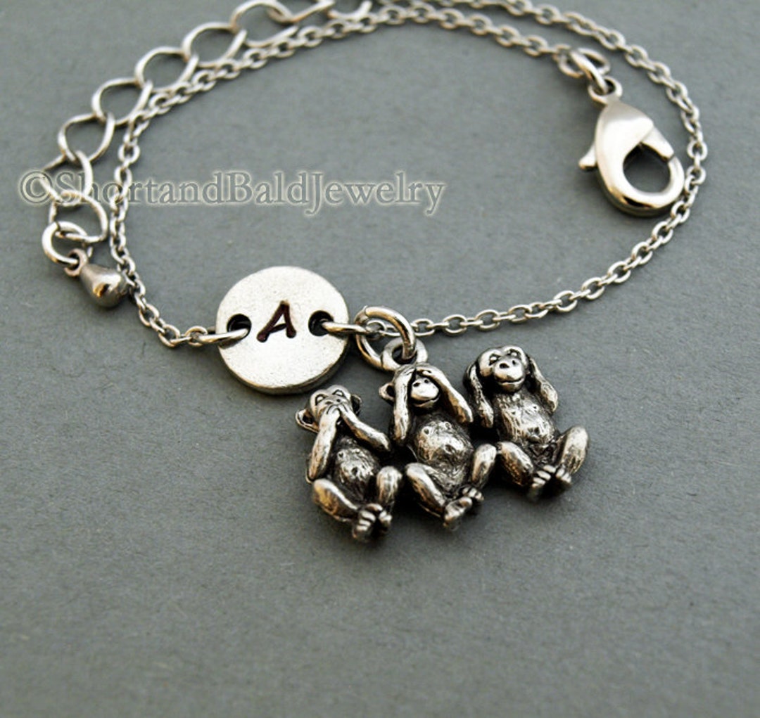 Three Monkeys Bracelet, Three Wise Monkeys, See No Evil Hear No Evil ...