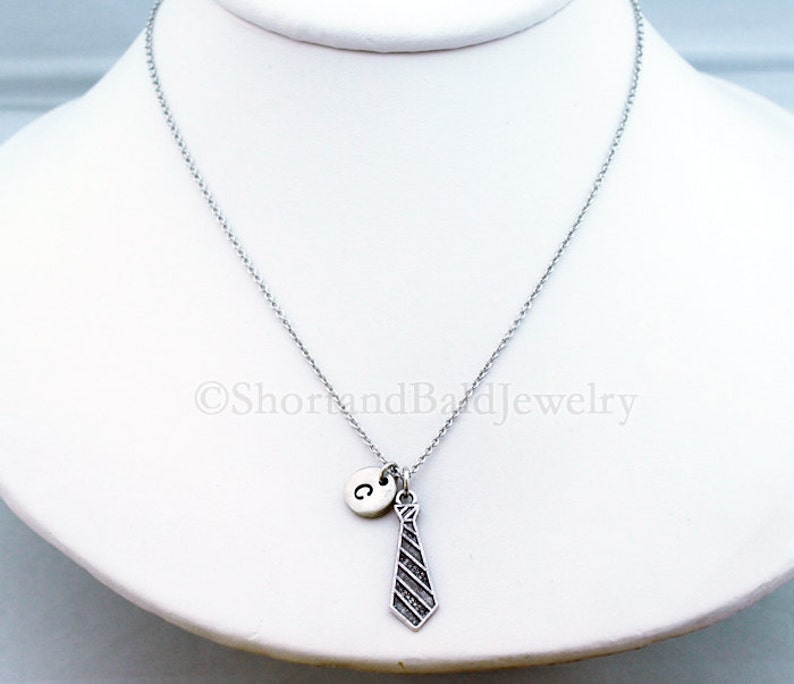Necktie Charm Necklace, Silver Necktie Charm, Silver Tie Charm Necklace ...
