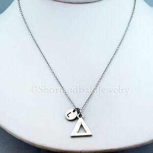 Delta Necklace, Silver Delta, Delta Symbol, Silver Delta Sign, Latin ...