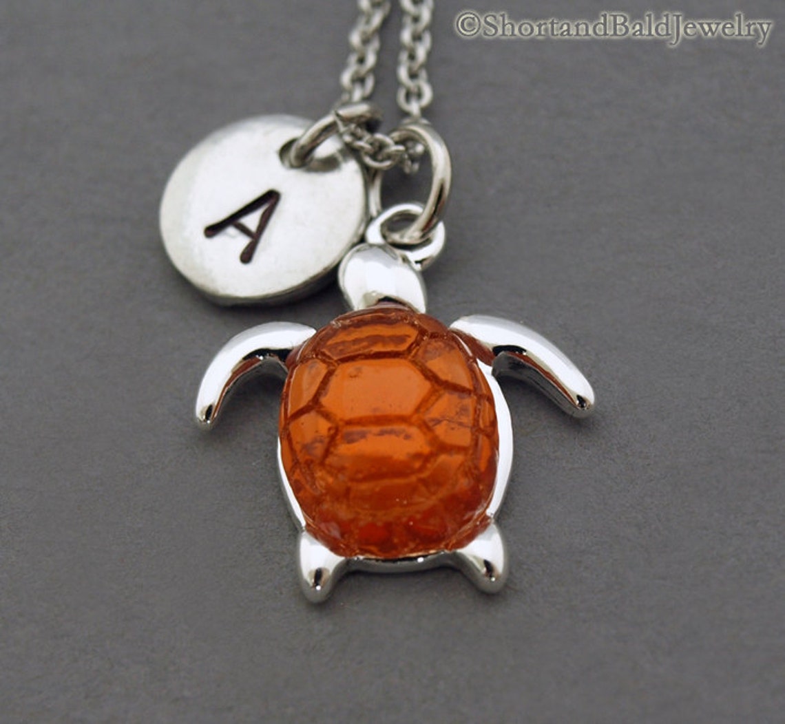 Turtle Necklace Brown Shell Turtle Silver Turtle Antique - Etsy