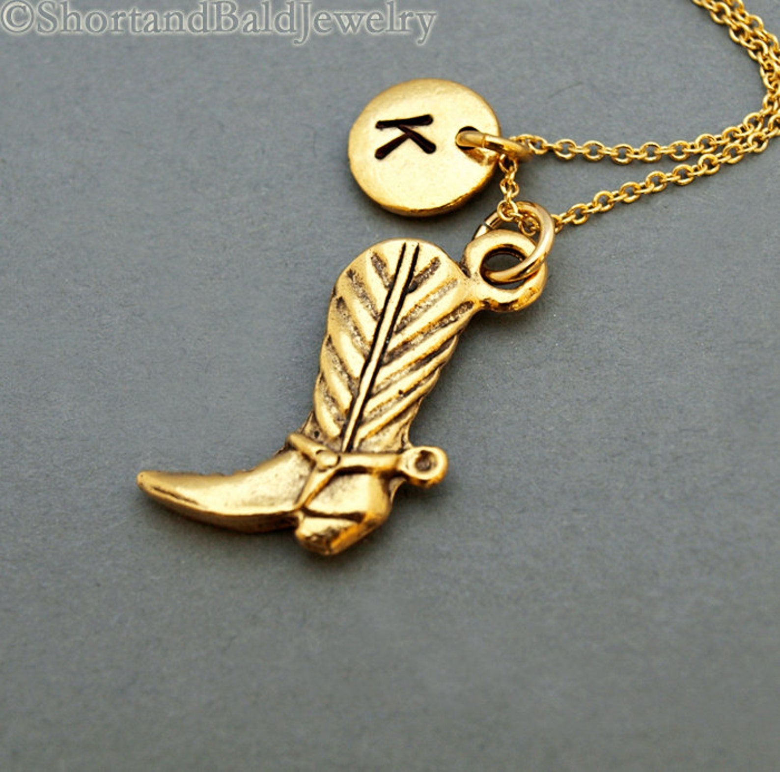 Cowboy Boot Necklace Cowgirl Boot Necklace Antique Gold - Etsy