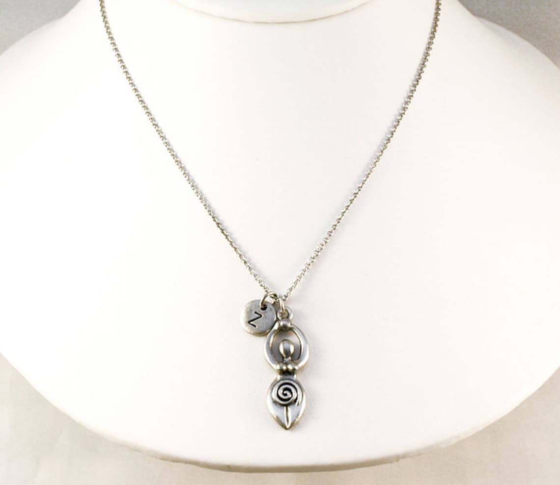 Goddess Fertility Necklace Love Goddess Initial Necklace - Etsy
