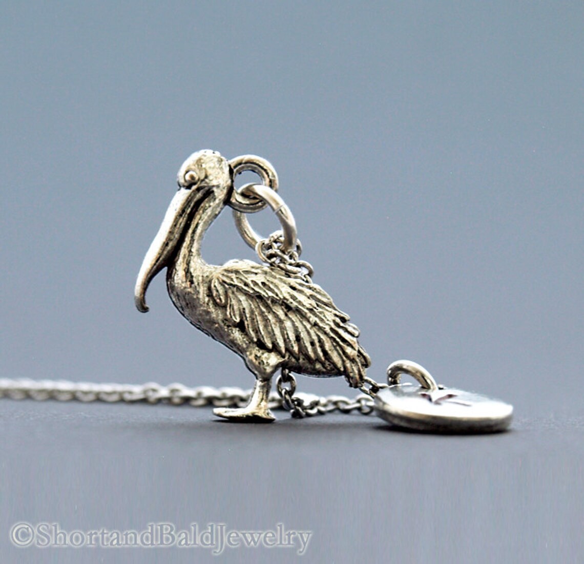 Pelican Necklace, Pelican Charm, Silver Pelican Charm Necklace, Pelican ...