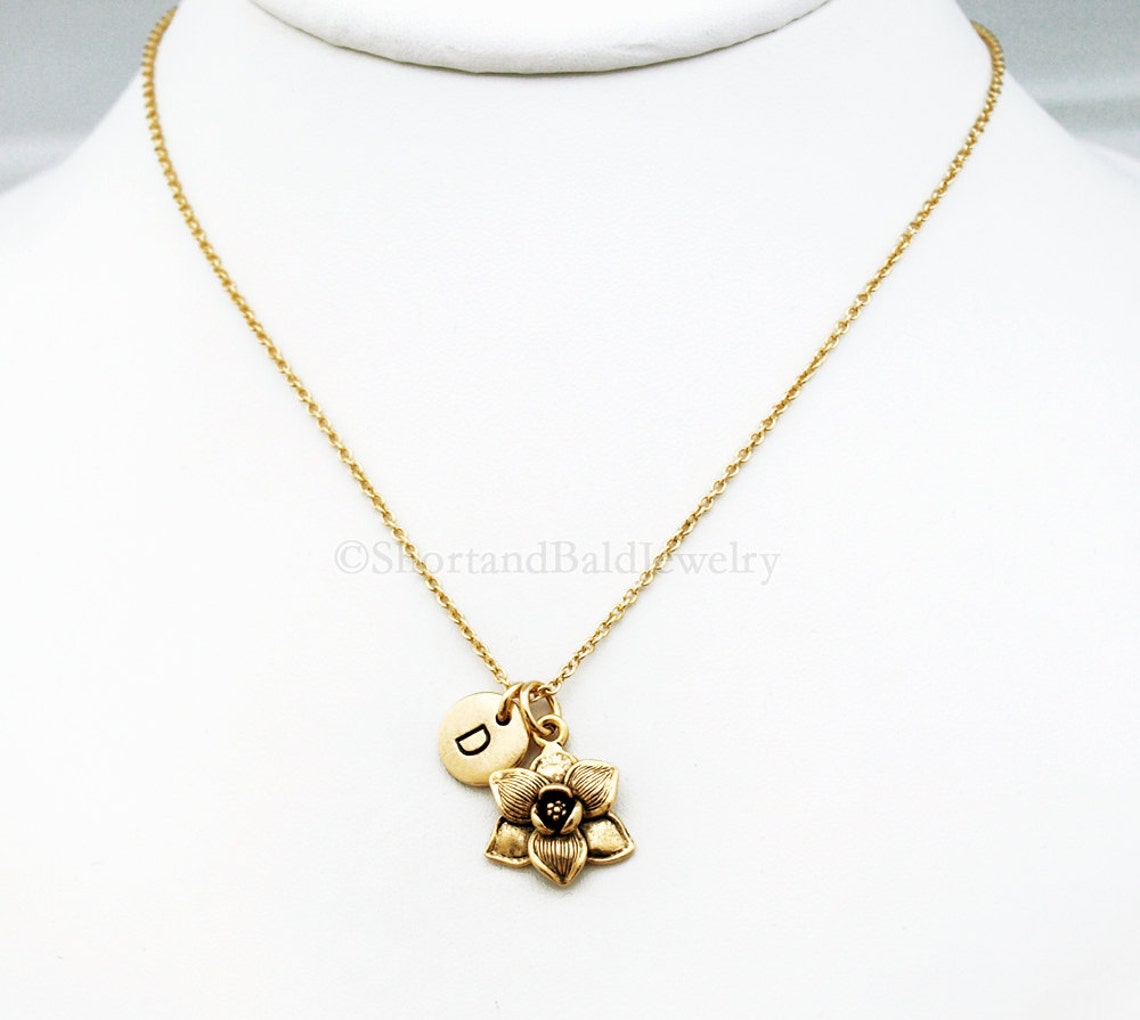 Magnolia Flower Necklace Gold Magnolia Flower Charm Garden - Etsy