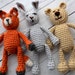 Crochet Animal Stuffy Set Teddy Bear Fox & Bunny Crochet | Etsy