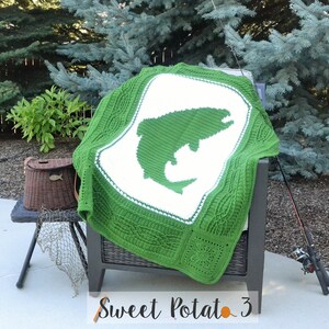Fish On Blanket Crochet Pattern Afghan | Etsy