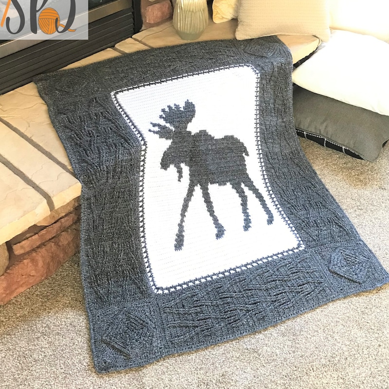 Moose Mosaic Blanket - Etsy
