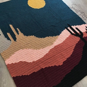 Desert Skies Crochet Blanket Pattern: Landscape Afghan (PDF Pattern ...