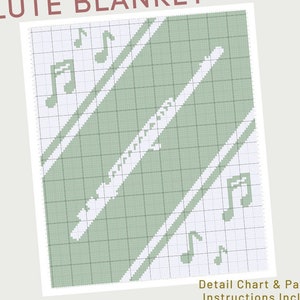 Flute Blanket Crochet Pattern, Music Lover Gift, Wind Instrument ...